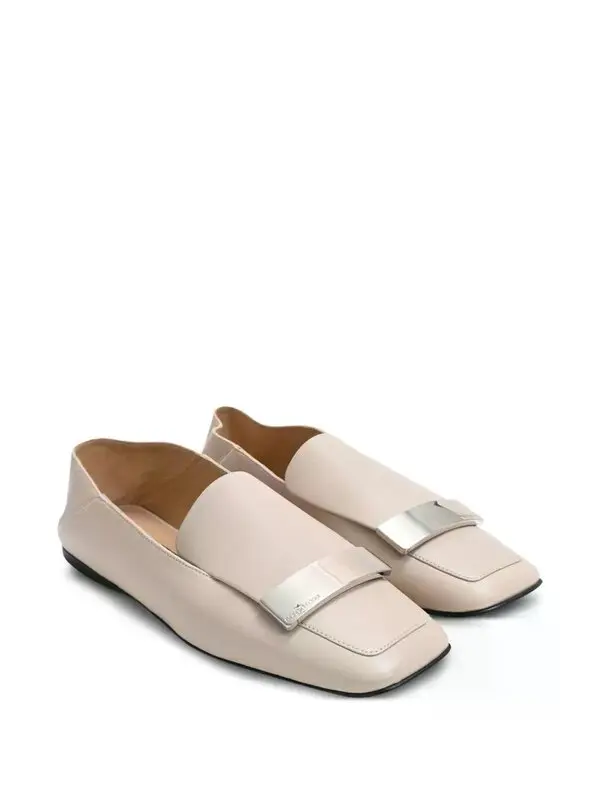 SERGIO ROSSI Sr1 Metal Plate Loafers - Neutrals