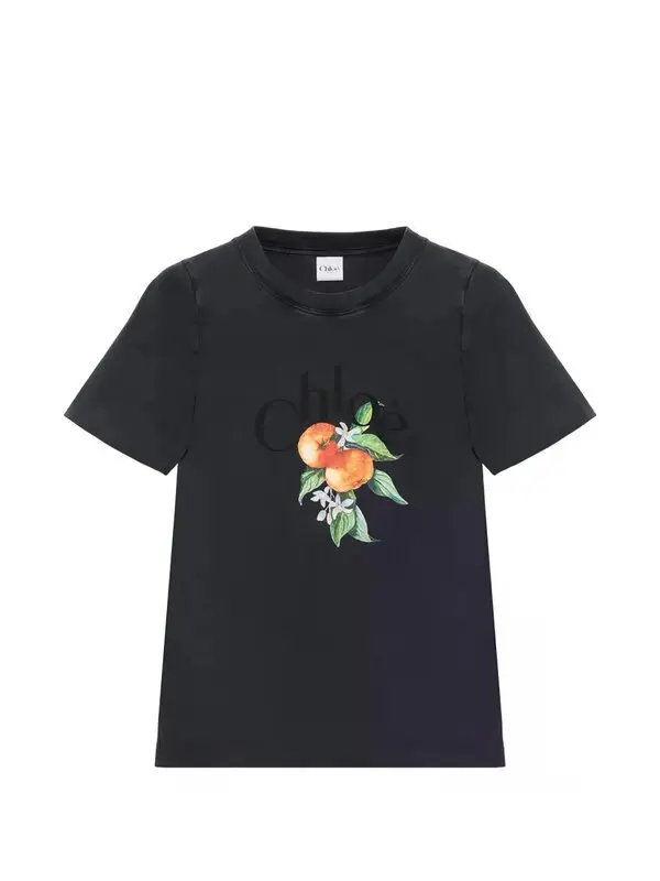 Chloé Logo & Fruit Graphic T-shirt - Black