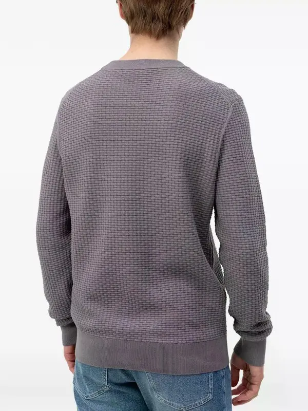BOSS Basket-weave V-neck Sweater