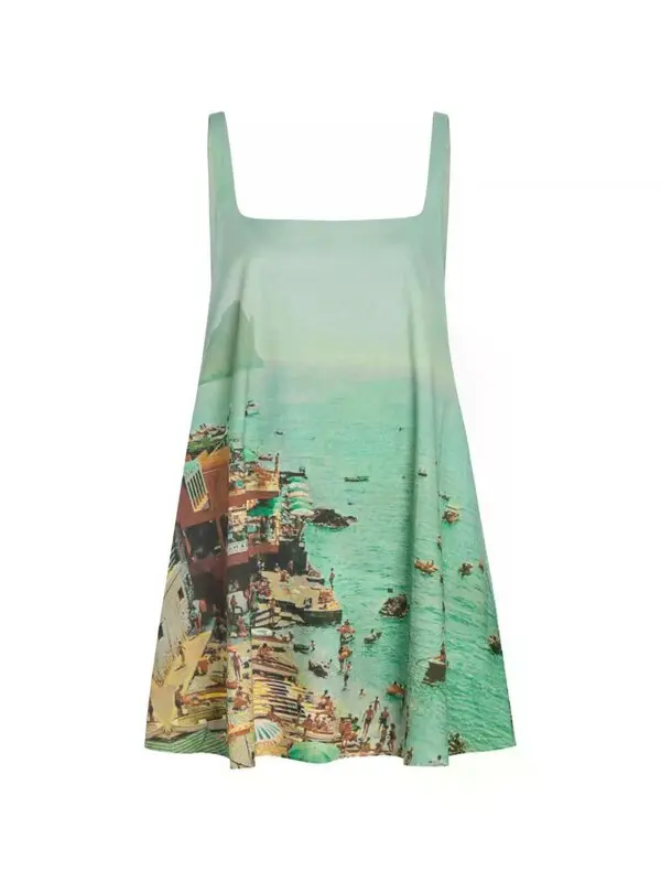 Staud Brio Graphic-print Sleeveless Mini Dress
