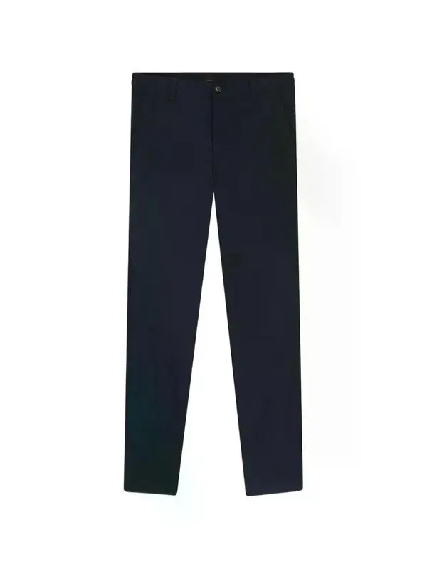 BOSS Straight-leg Trousers With Logo Patch - Blue