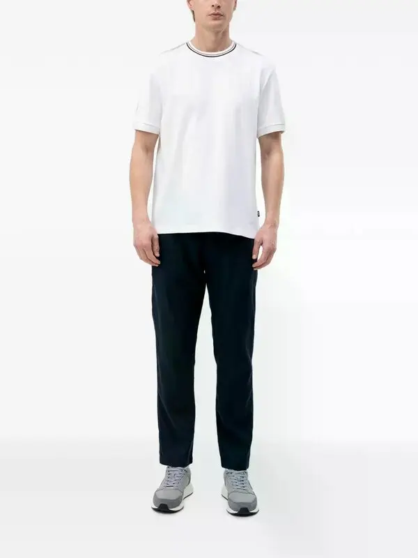 BOSS Straight-leg Trousers With Logo Patch