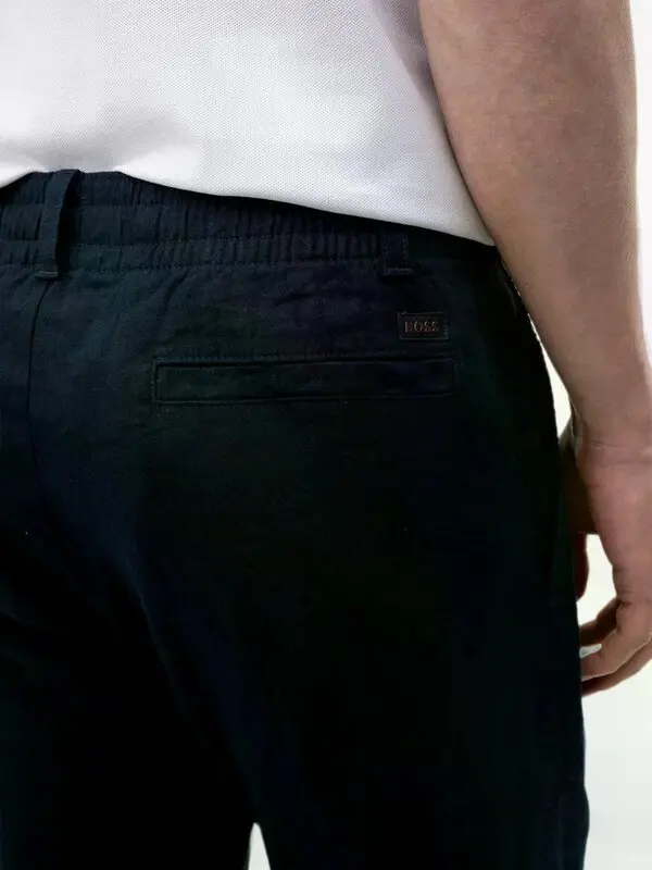 BOSS Straight-leg Trousers With Logo Patch