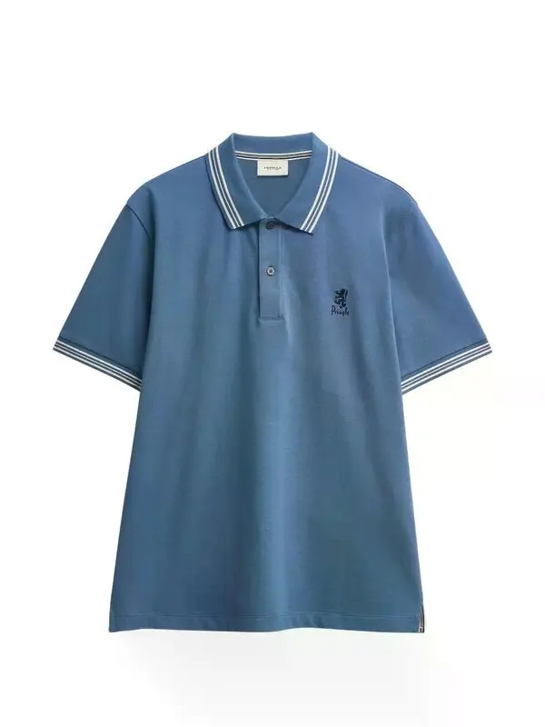 Pringle Of Scotland Piqué Tipped Polo Shirt - Blue