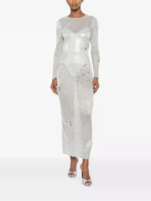 LESLIE AMON Sequin-embellished Maxi Dress