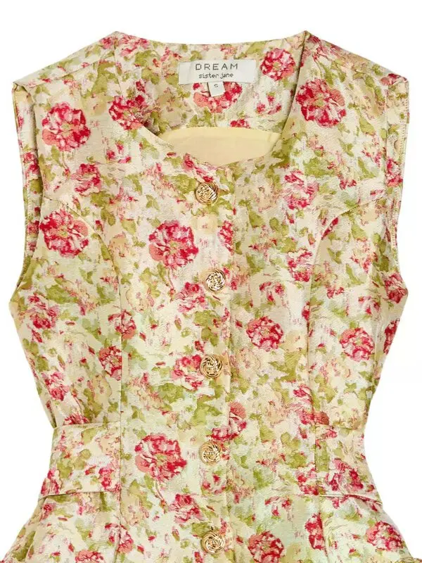 SISTER JANE Jacquard Floral Peplum Blouse
