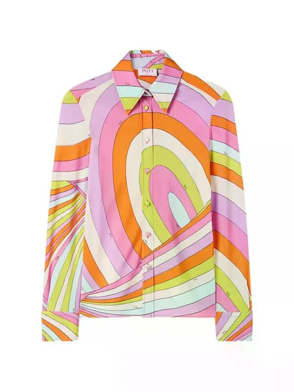 Emilio Pucci Iride Print Long Sleeve Shirt - Pink