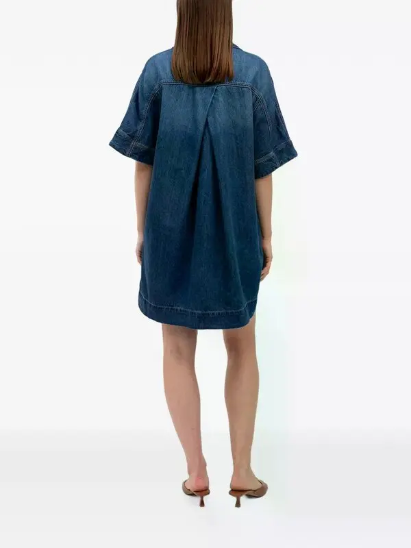 BOSS Denim V-neck Dress With Chest Pockets