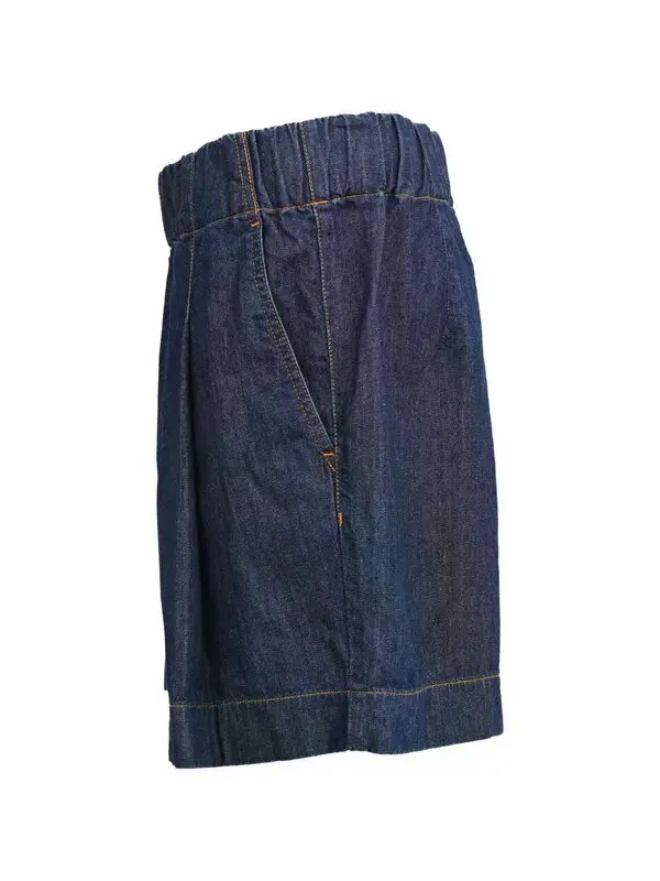 Dries Van Noten Cotton Denim Pleated Shorts
