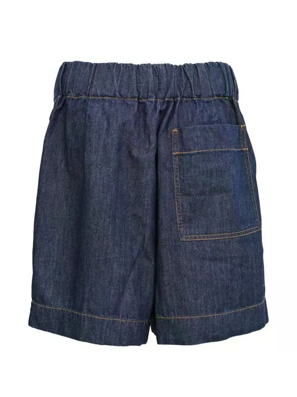 Dries Van Noten Cotton Denim Pleated Shorts