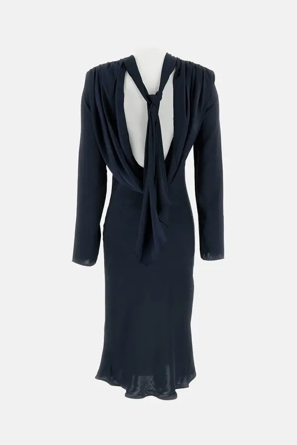 ROTATE BY BIRGER CHRISTENSEN Draped Satin Midi Dress
