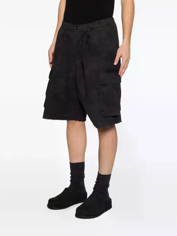 STAY HUMAN ON EARTH Camouflage Print Cargo Shorts