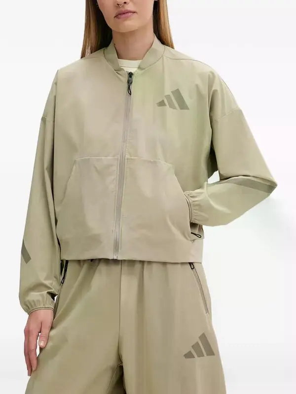 Adidas Logo-print Bomber Jacket - Neutrals