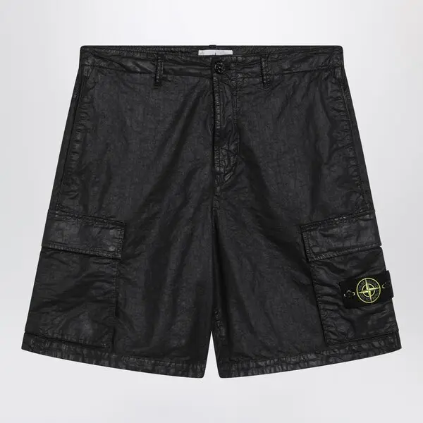 Stone Island Cargo Bermuda Shorts - Black