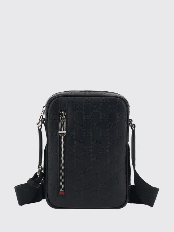 Gucci Embossed Calfskin Crossbody Bag - Black