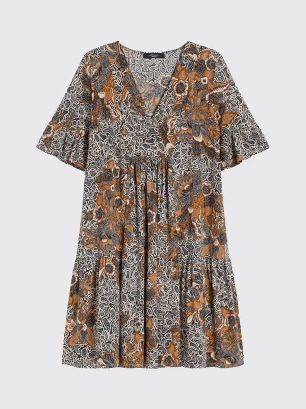 Max Mara Printed Cotton Dress - Blue
