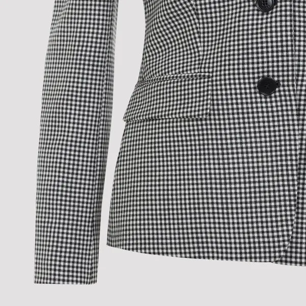 Alexander McQueen Off-the-shoulder Gingham Check Jacket With Harness Detail - Black