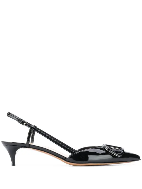 Valentino Garavani Vlogo Signature Leather Slingback Pumps - Multicolor