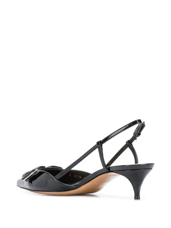 Valentino Garavani Vlogo Signature Leather Slingback Pumps - Multicolor
