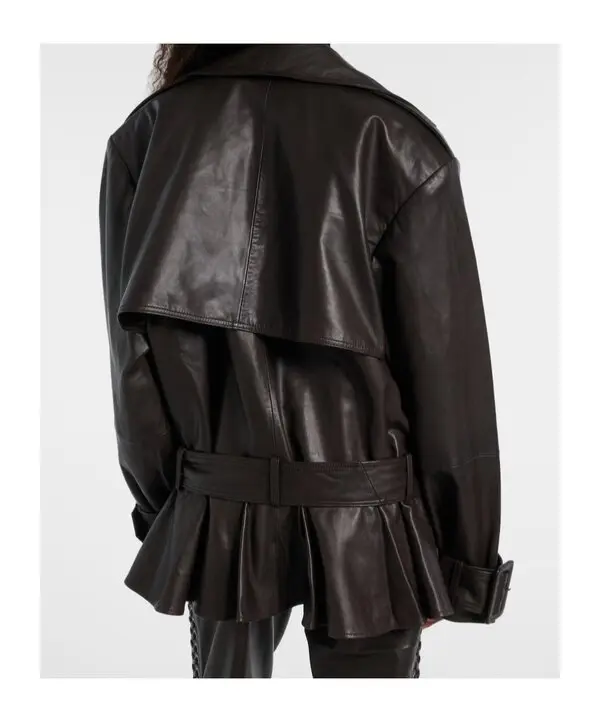 ROTATE BY BIRGER CHRISTENSEN Belted Leather Biker Jacket