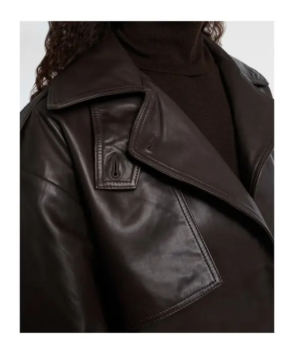 ROTATE BY BIRGER CHRISTENSEN Belted Leather Biker Jacket