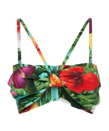 Dolce & Gabbana Bow-detail Floral Cotton Bra Top