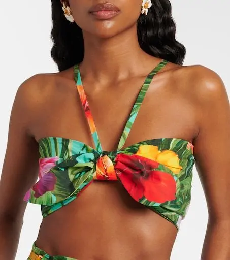 Dolce & Gabbana Bow-detail Floral Cotton Bra Top