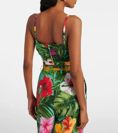 Dolce & Gabbana Bow-detail Floral Cotton Bra Top
