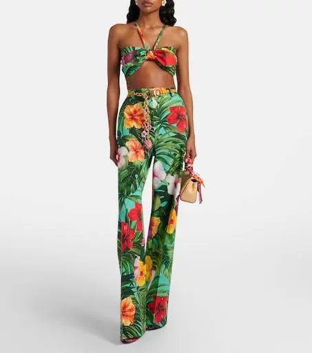 Dolce & Gabbana Bow-detail Floral Cotton Bra Top