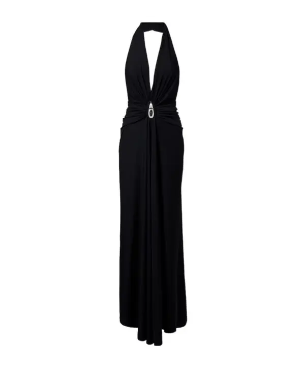 Christopher Esber Embellished Ruched Jersey Maxi Dress