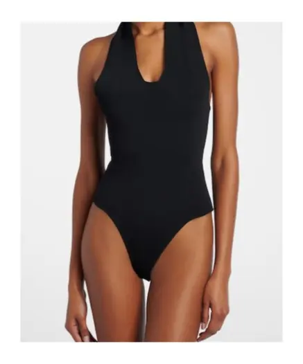 Khaite Halterneck Bodysuit With Deep V-neck And Open Back