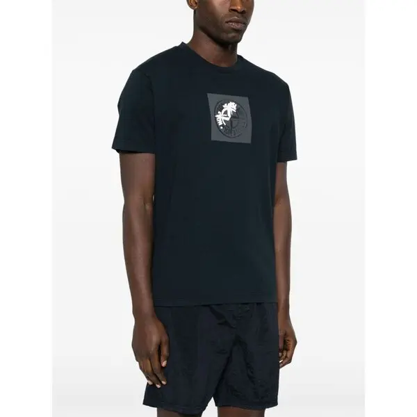 Stone Island Logo Printed Crewneck T-shirt