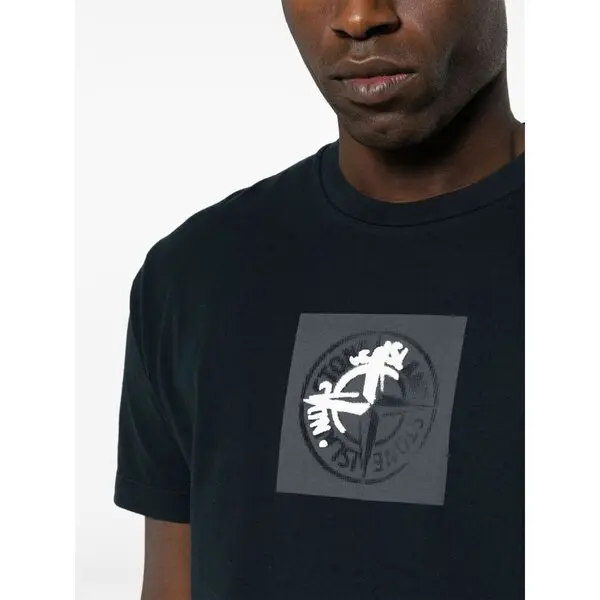 Stone Island Logo Printed Crewneck T-shirt