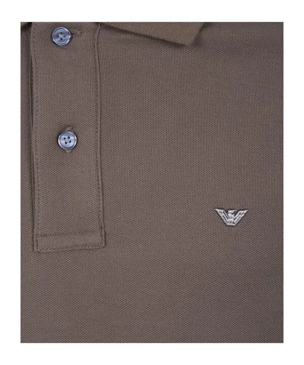Emporio Armani Logo-plaque Polo Shirt - Brown