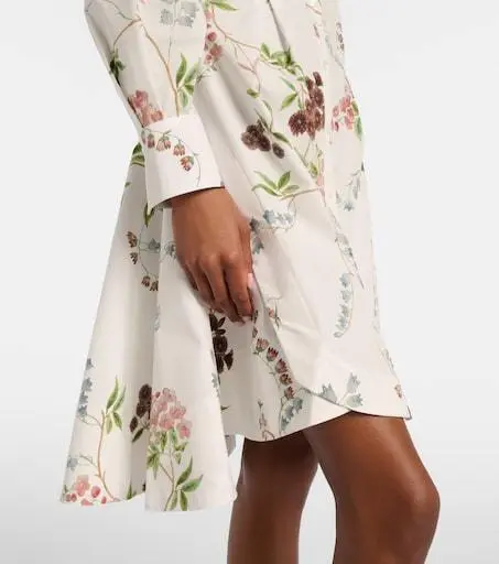 Erdem Floral Cotton Poplin Mini Shirt Dress - White
