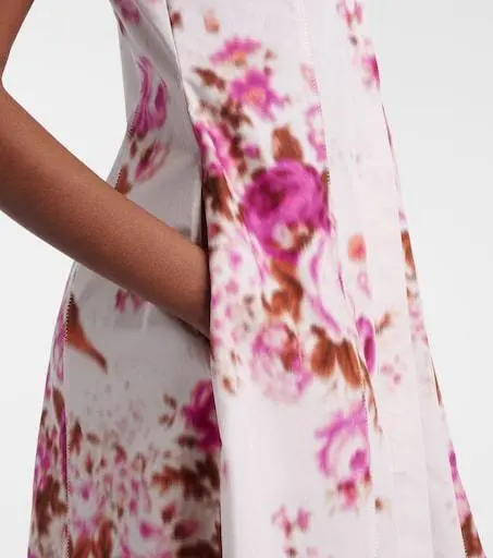 Erdem Floral Cotton Poplin Midi Shirt Dress - White