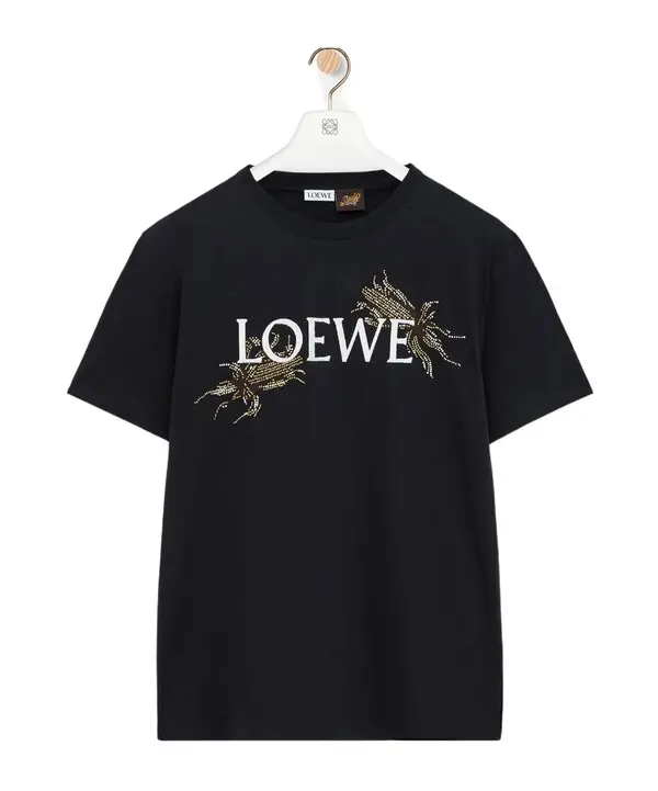 Loewe Embellished Cotton T-shirt - Black