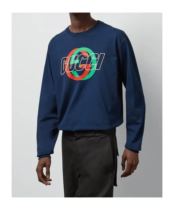 Gucci Logo Printed Long-sleeve T-shirt