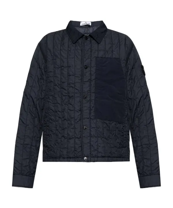 Stone Island Quilted Jacket With Removable Logo Patch
