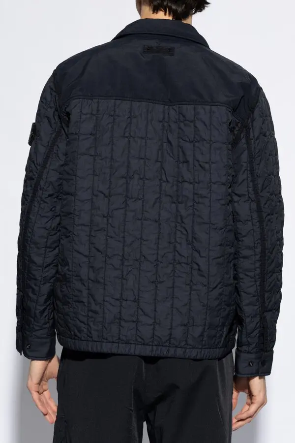 Stone Island Quilted Jacket With Removable Logo Patch