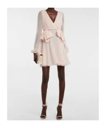 Giambattista Valli Bow Detail Ruched Mini Dress