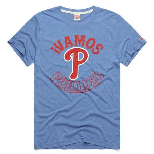 HOMAGE Philadelphia Phillies Vamos Tri-blend T-shirt - Light Blue