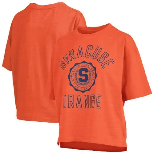 PRESSBOX Syracuse Graphic Slub Cotton T-shirt - Orange