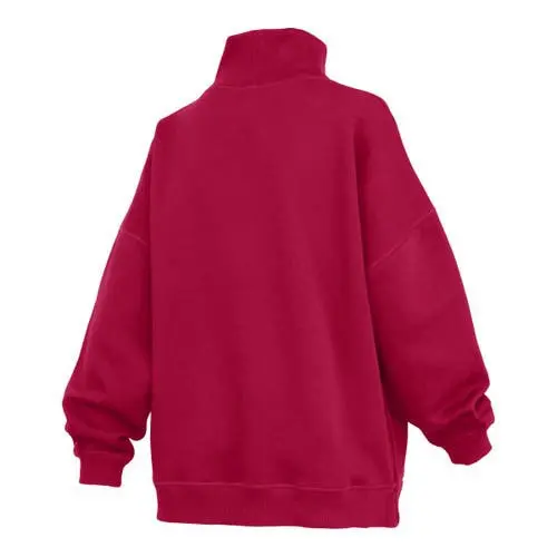 PRESSBOX Indiana Hoosiers Oversized Mock Neck Sweatshirt