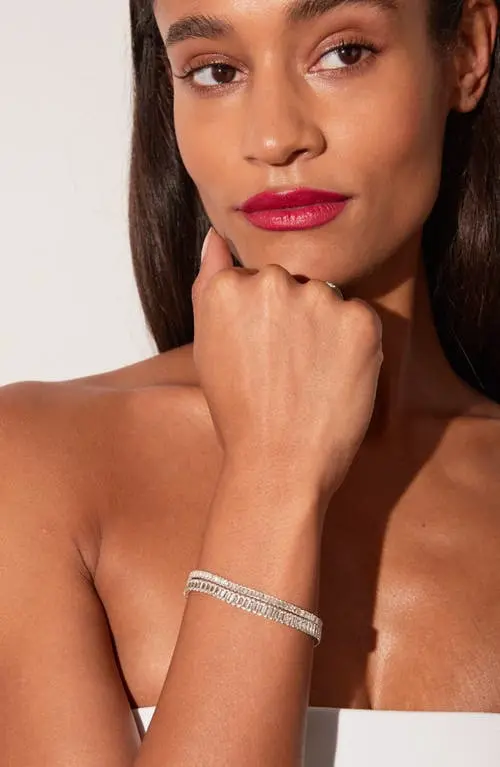 AURATE Lab Grown Sapphire Baguette Tennis Bracelet