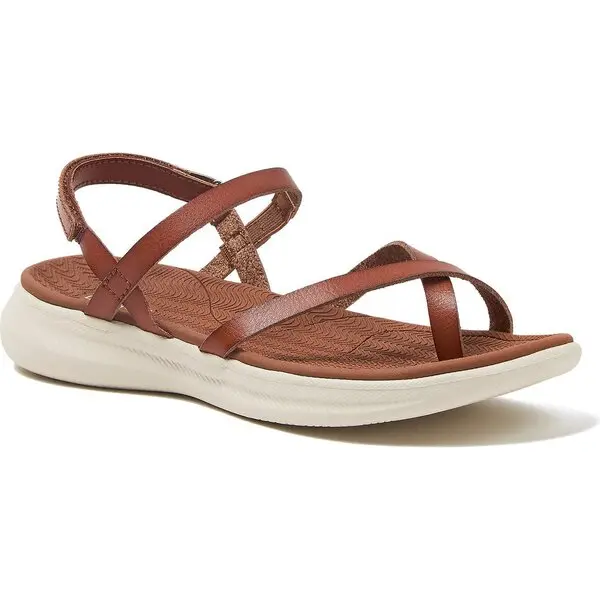 LANDS' END All Day Comfort Strappy Sandals - Cognac