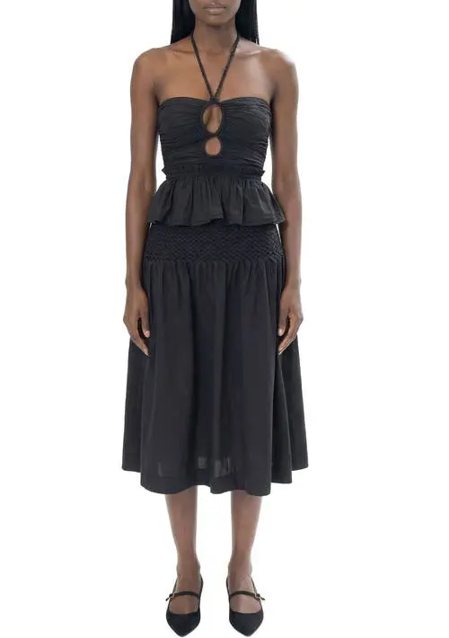 AREA STARS Cotton Smocked Waist Mira Skirt