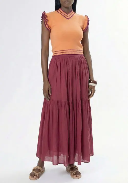 AREA STARS Pia Pintuck Maxi Skirt