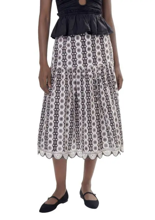 AREA STARS Riya Printed A-line Skirt - Circle Print