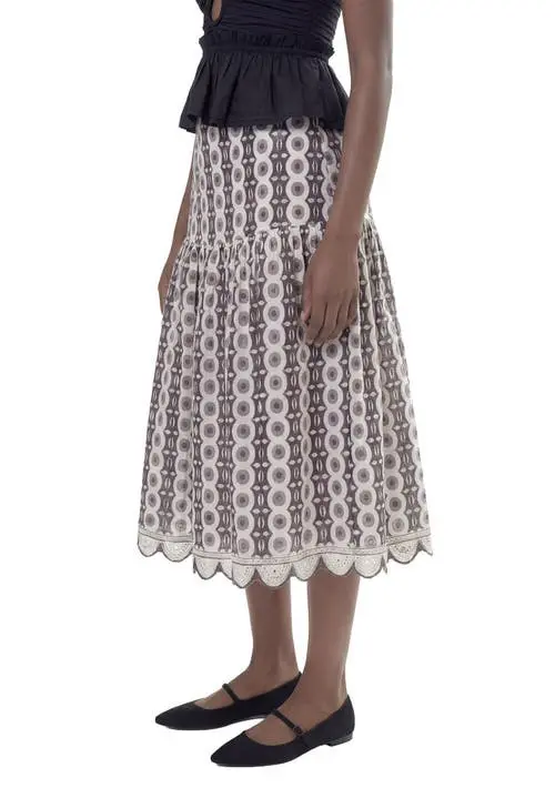 AREA STARS Riya Printed A-line Skirt - Circle Print